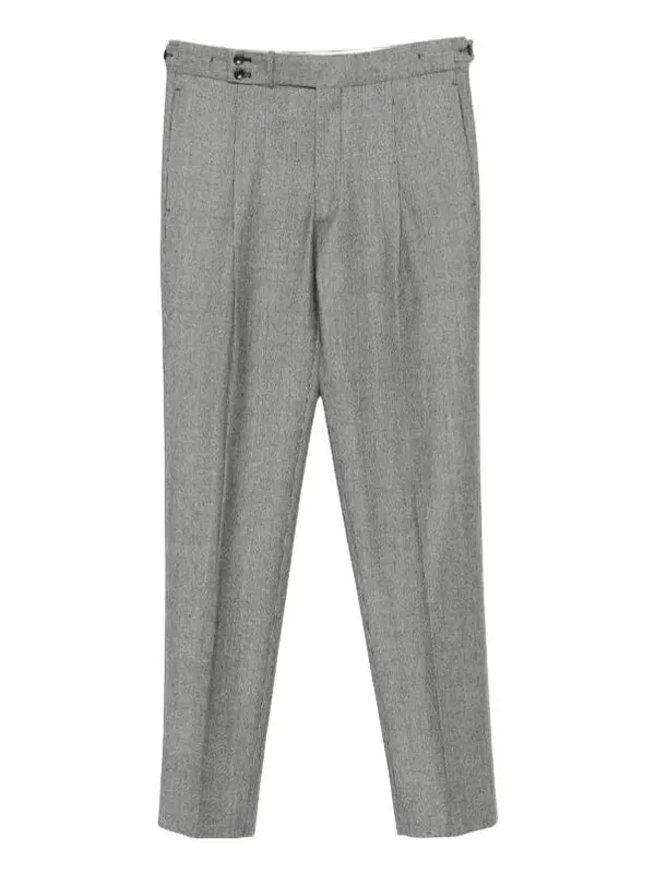 Tagliatore Houndstooth Pleated Trousers - Black And Beige