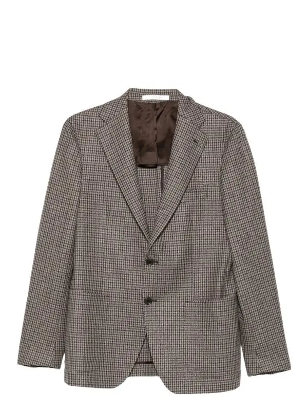 Tagliatore Houndstooth Pattern Tailored Blazer - Brown