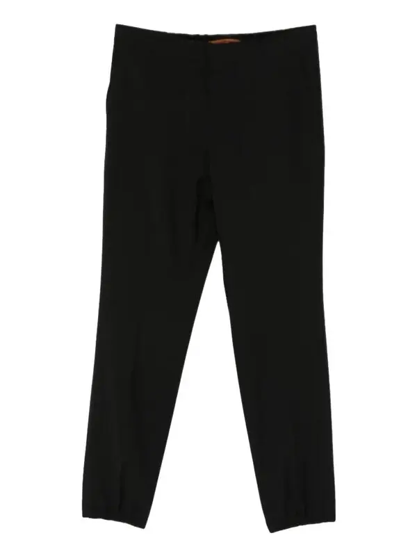 Zegna Elastic Waistband Straight Leg Trousers - Black