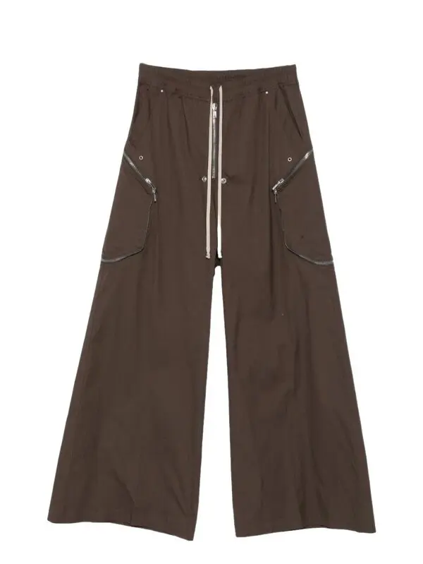 Rick Owens Wide Leg Cargo Pants With Drawstring Waist - Brown
