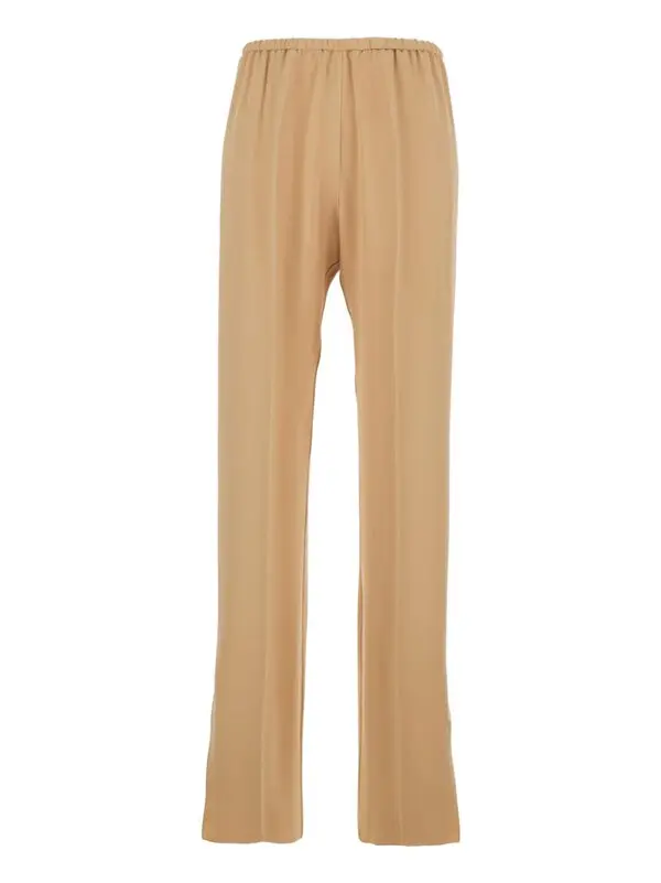 FORTE_FORTE Elastic Waist Relaxed Fit Straight Leg Pants - Nude