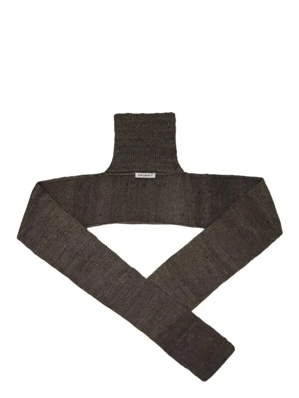 Our Legacy Mock One-piece Ribbed Turtleneck Scarf - Washed Earth Color