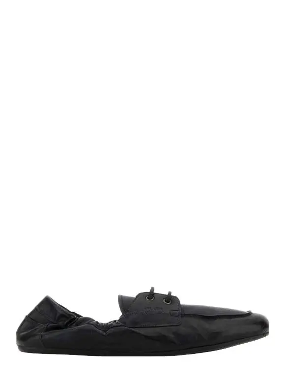 Prada Lace-up Boat Shoes - Black