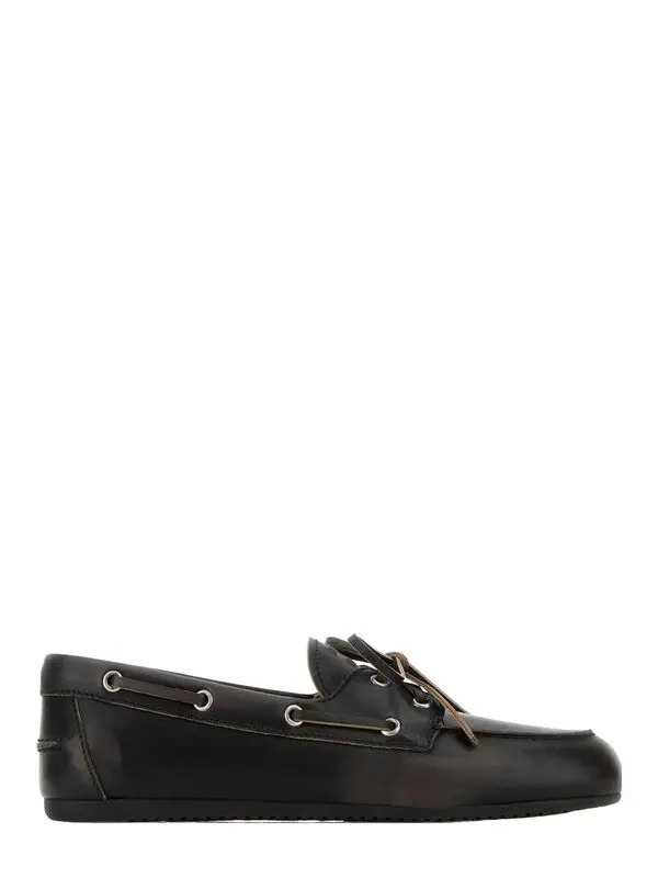 Miu Miu Bleached Slip-on Loafers - Black