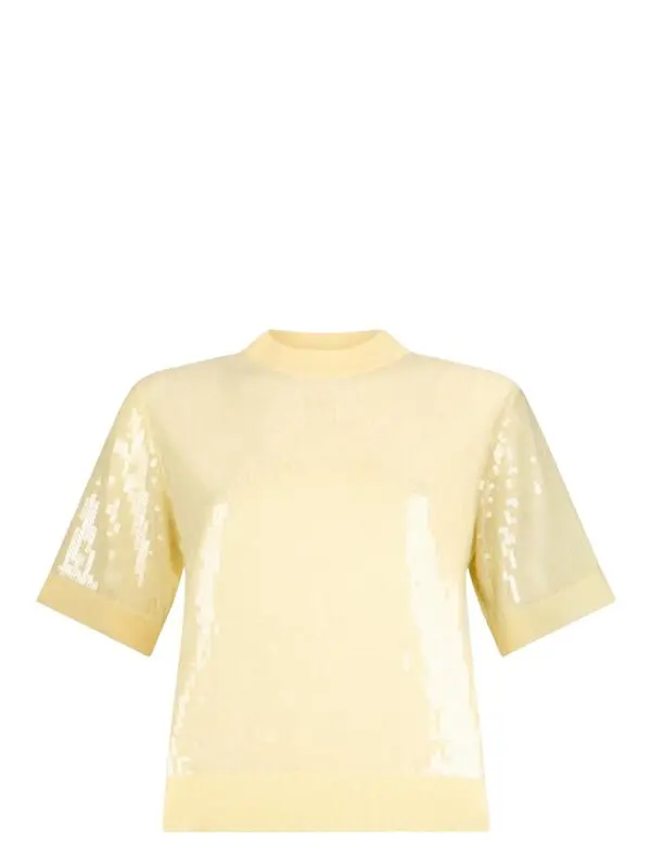 Liu Jo Sequin-embellished Round Neck T-shirt - Yellow