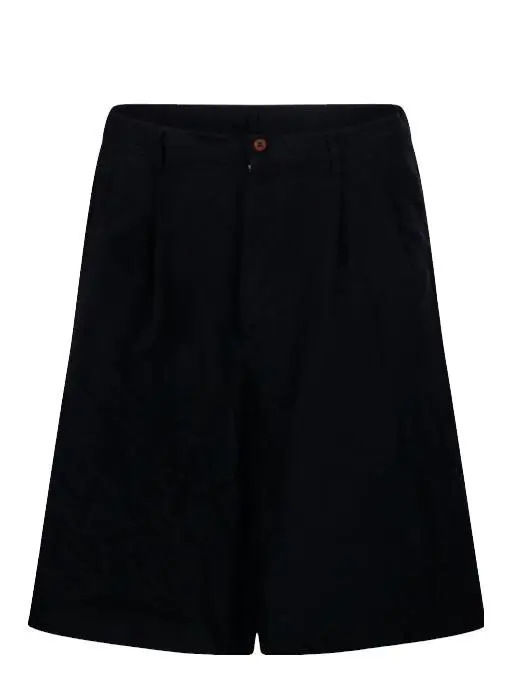 Comme Des Garçons Pleated Wide Leg Shorts - Black