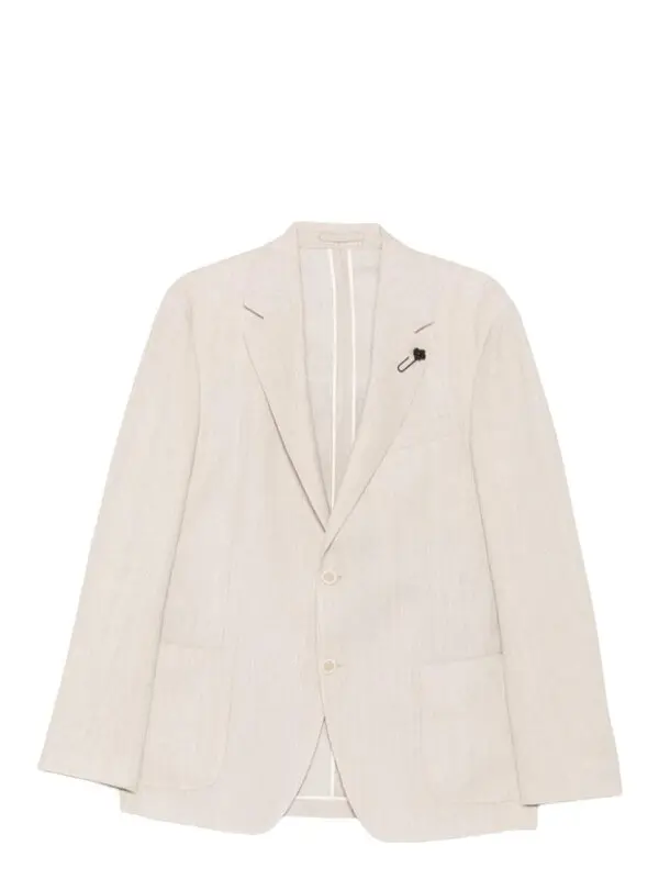 LARDINI Long-sleeved Suit Jacket - White