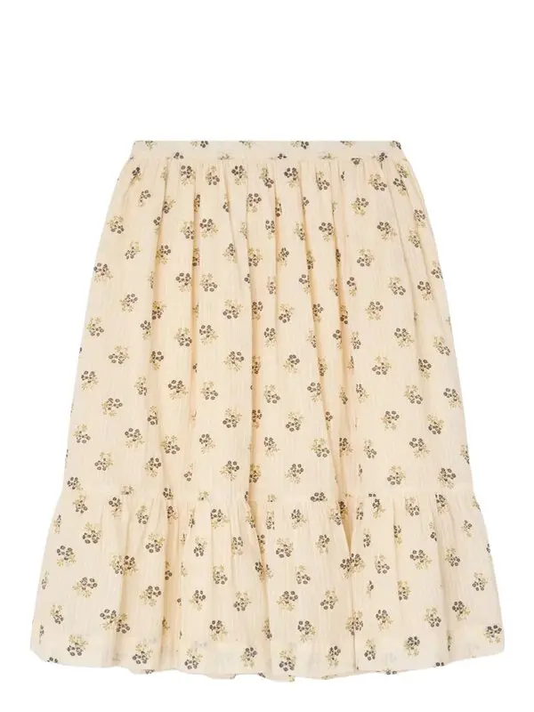 Bonpoint Farah Skirt In Organic Dobby Cotton Voile - Nude