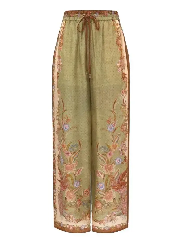 Zimmermann Indra Floral-printed Trousers - Nude