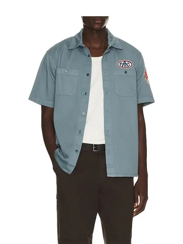 PARRA Gas Station Short Sleeve Shirt In . Also - Slate