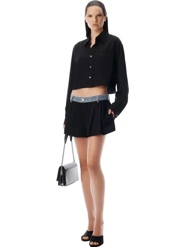 Alexander Wang Mid-rise Denim Waistband Shorts - Black