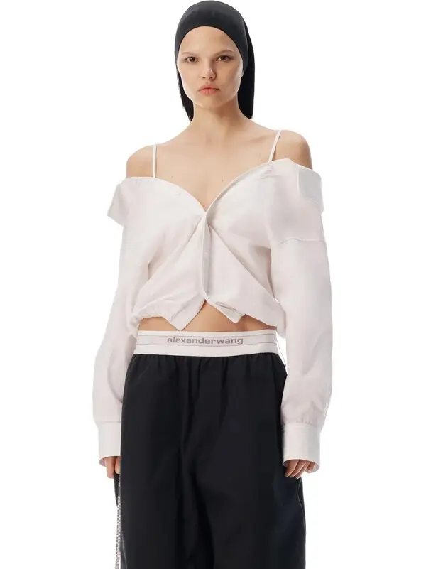 Alexander Wang Off-shoulder Top With Strap Detail - White