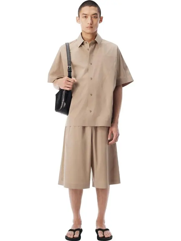Alexander Wang Perforated Logo Mid-rise Short - Dune