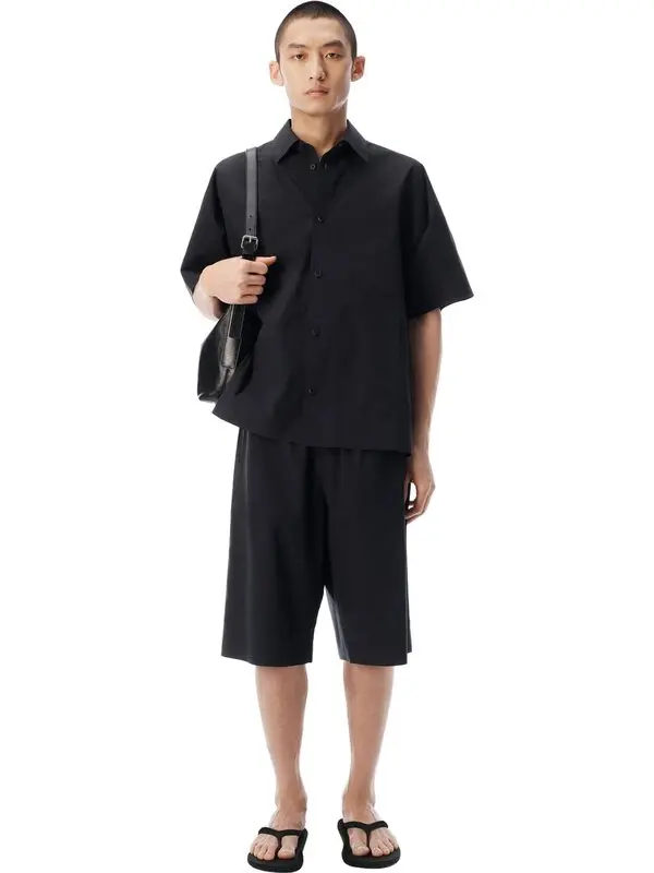 Alexander Wang Perforated Logo Mid-rise Short - Black