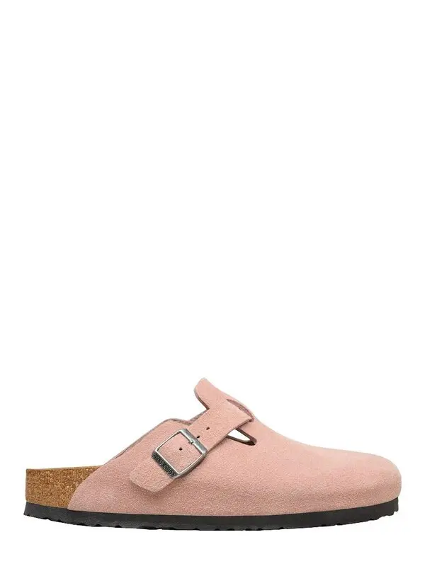 BIRKENSTOCK Boston Suede Clogs - Pink Clay