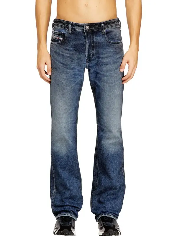 DIESEL® Bootcut Jeans With Button Fly And Whiskering - Blue