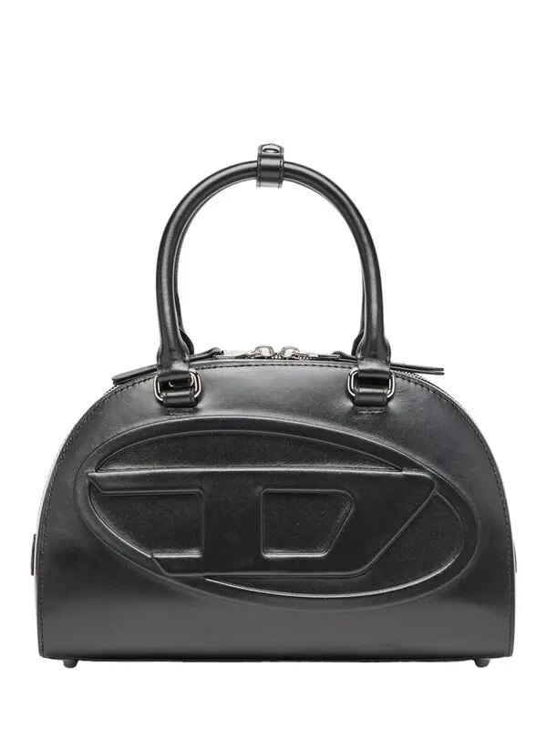 DIESEL® 1dr Dome Leather Mini Bowling Bag - Black
