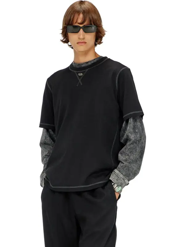 DIESEL® Regular T-shirt With Crew Neck And Oval D - Grey