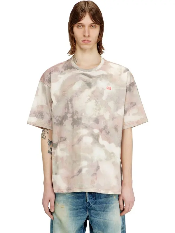 DIESEL® Heavy Cotton T-shirt With Camo Print - Multicolor