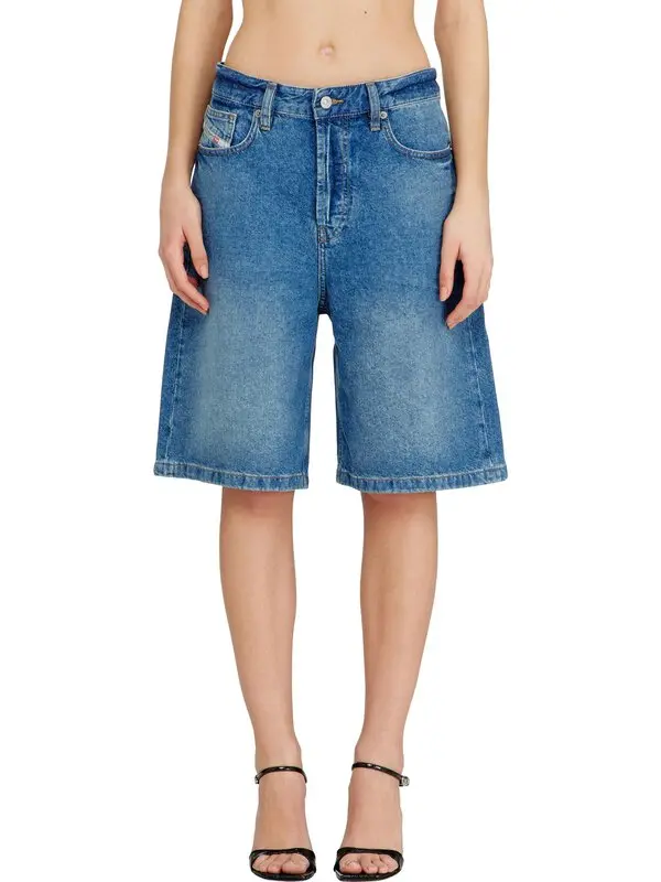 DIESEL® Relaxed Fit Organic Cotton Denim Shorts - Blue