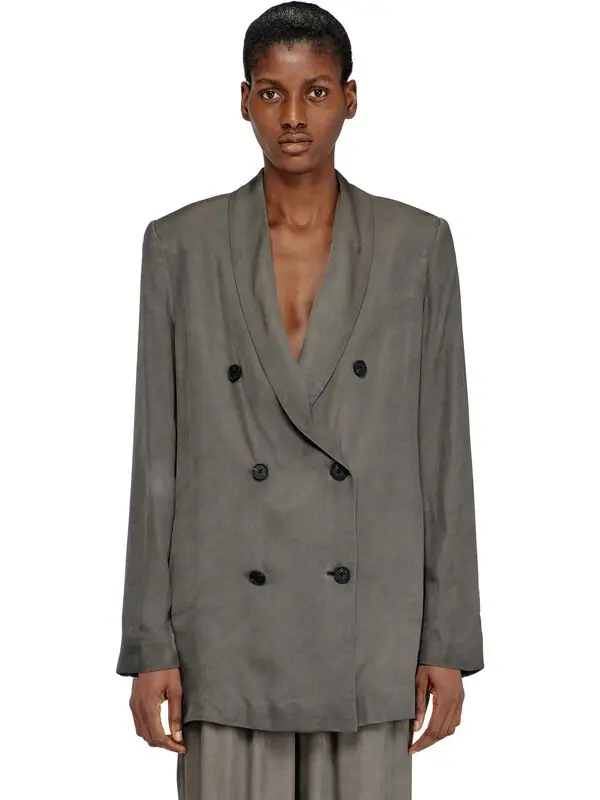 DIESEL® Treated Fluid Viscose Blazer - Grey