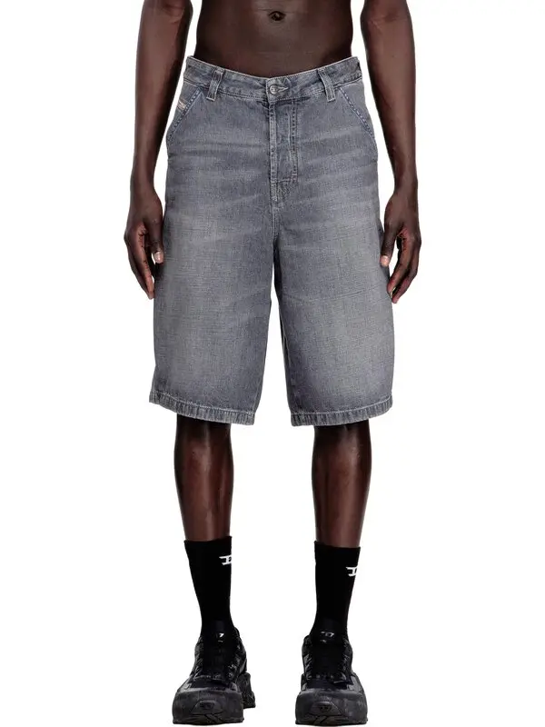 DIESEL® Relaxed Fit Denim Shorts - Grey