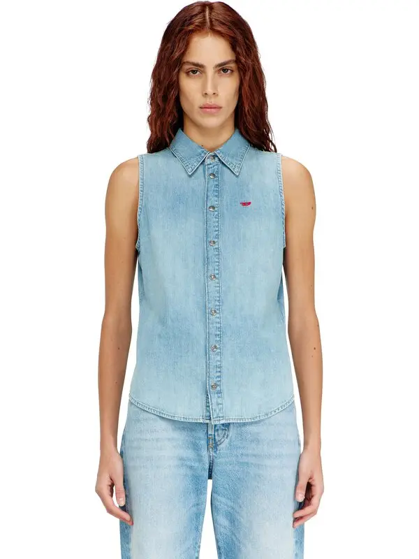 DIESEL® Sleeveless Denim Shirt - Blue