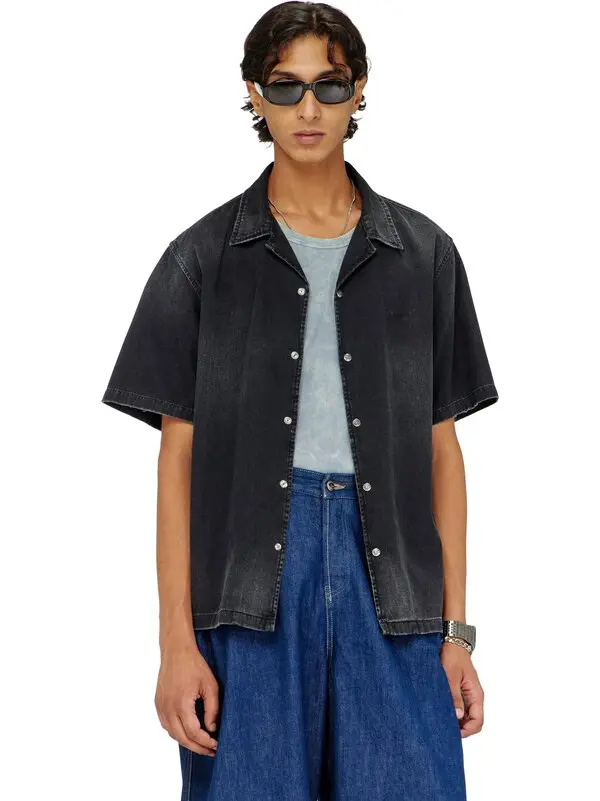 DIESEL® Denim Short-sleeve Shirt - Black