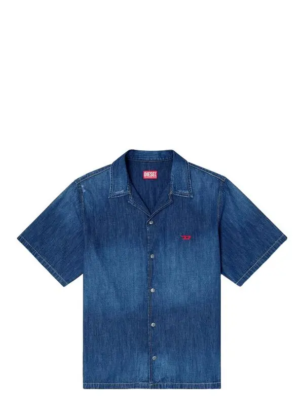 DIESEL® Denim Short-sleeve Shirt - Blue