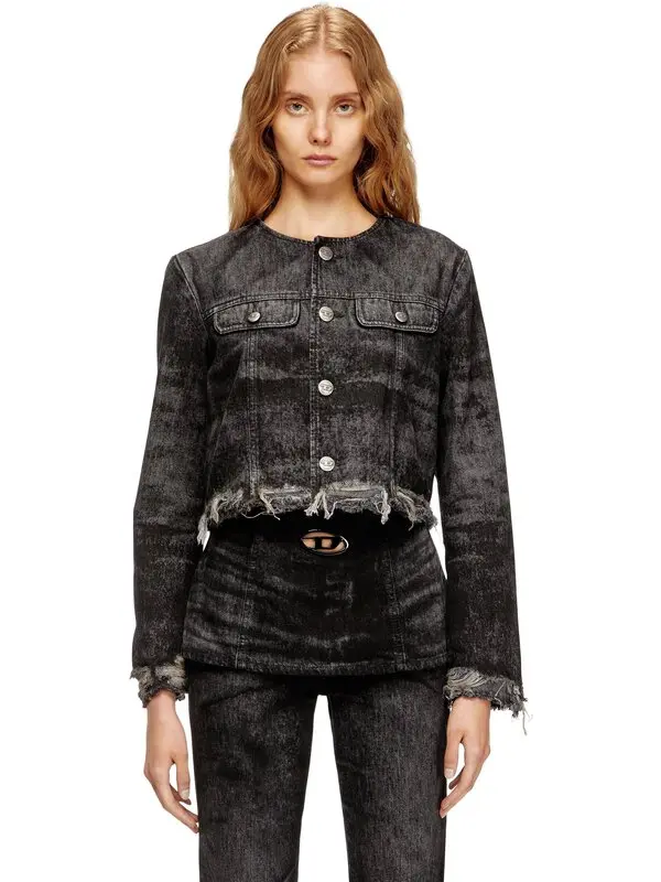 DIESEL® Lasered Cotton-hemp Denim Jacket - Black