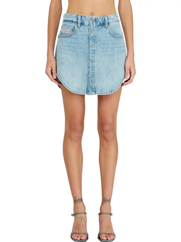 DIESEL® Denim Button-front Miniskirt - Blue