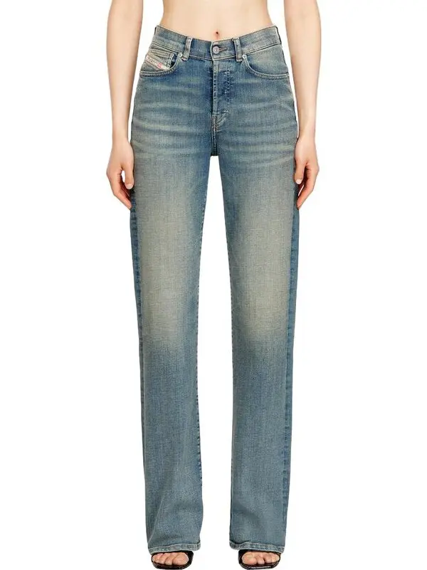 DIESEL® D-sent High Waist Straight Leg Jeans - Blue