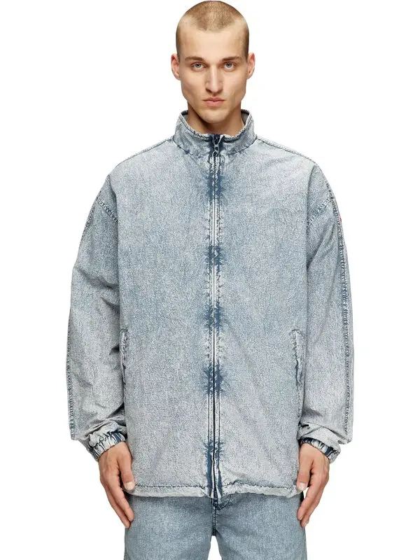 DIESEL® Recycled Nylon Taslan Acid-washed Jacket - Blue