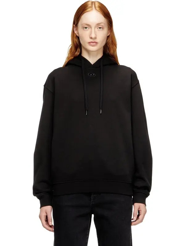 DIESEL® Cotton Hoodie With Oval D Logo - Black