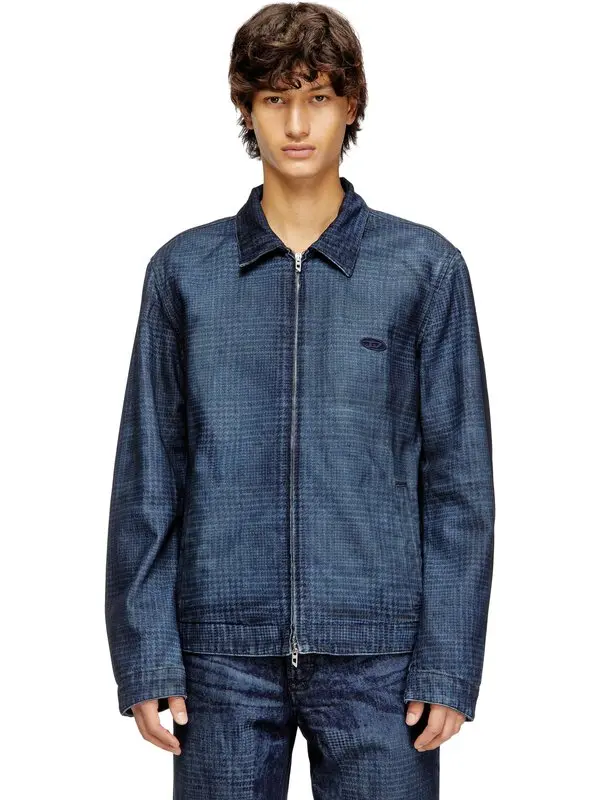 DIESEL® Prince Of Wales Check Denim Jacket - Blue