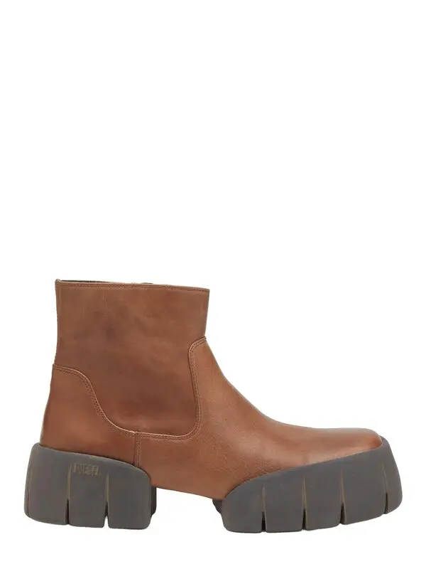 DIESEL® D-tex-oiled Leather Ankle Boots With Split Sole - Brown