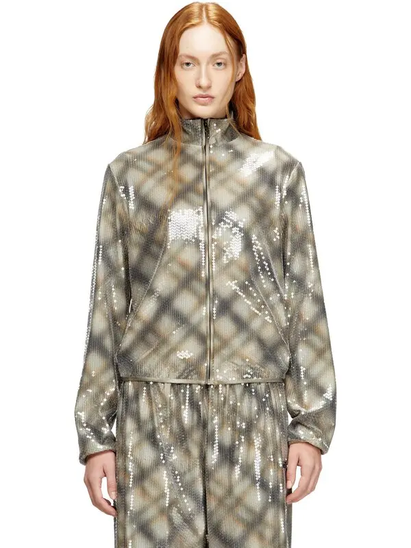 DIESEL® Sequined Plaid Turtleneck Sweater - Multicolor
