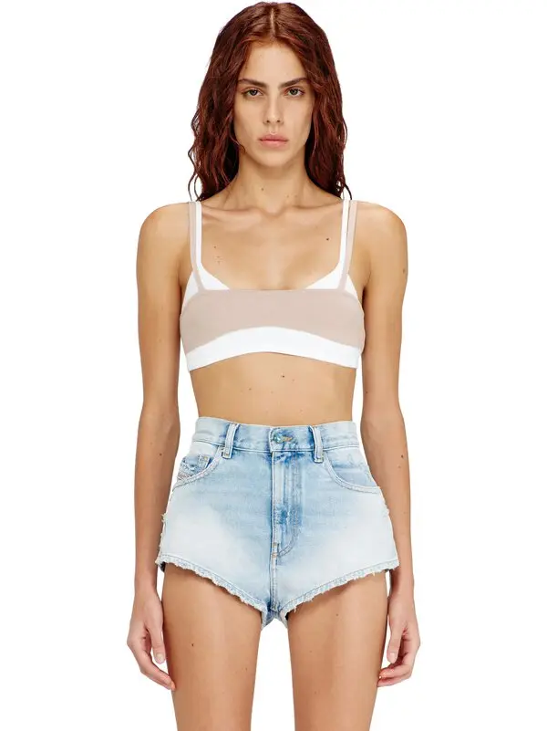 DIESEL® Layered Bra Top In Ribbed Knit - Multicolor