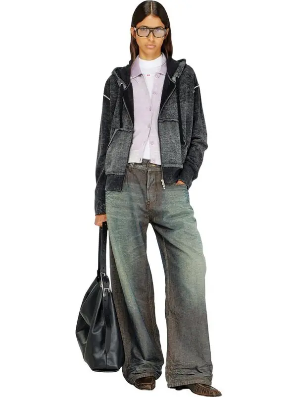 DIESEL® Reverse-print Wool Hooded Cardigan - Multicolor