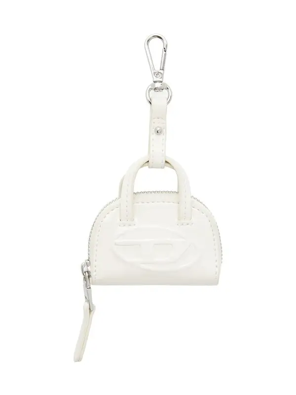 DIESEL® Dome" Micro Bag Charm In Glossy Naplak - White