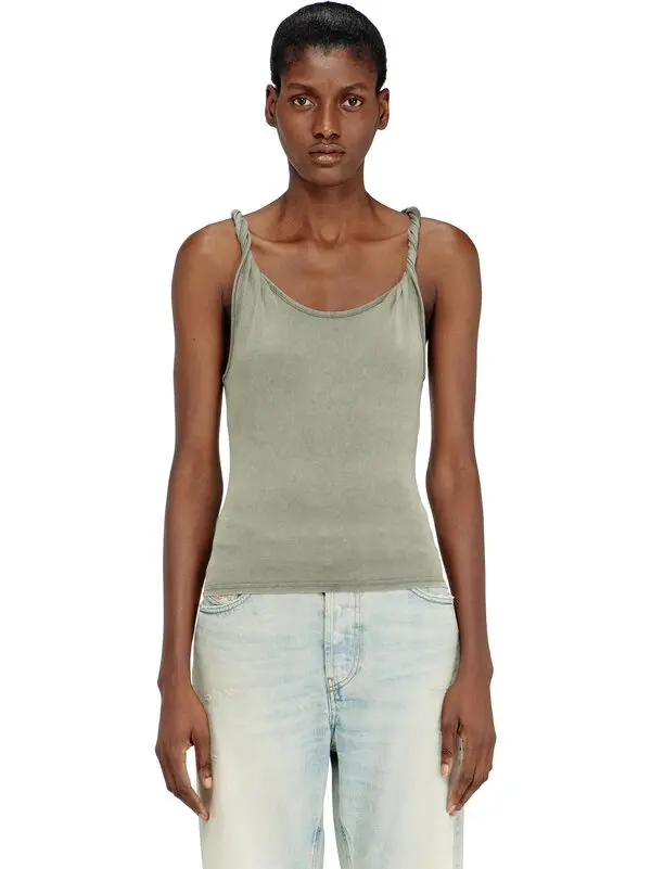 DIESEL® Tank Top With Twisted Straps - Green