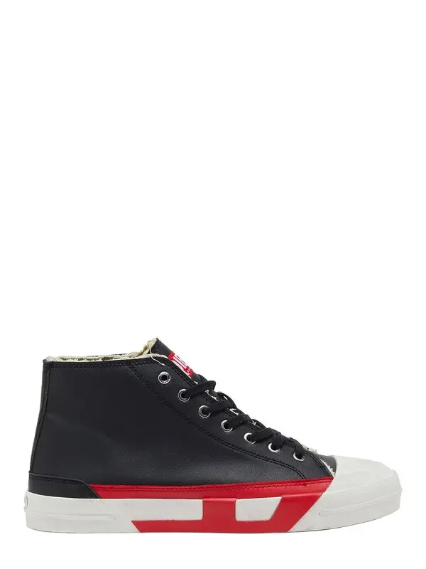 DIESEL® S-d-verse High-top Vulcanized Sneakers With D Logo - Black