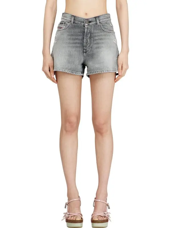 DIESEL® Denim Shorts With Frayed Hems - Grey