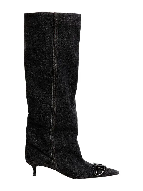 DIESEL® D-venus Slouchy Knee-high Boots - Black