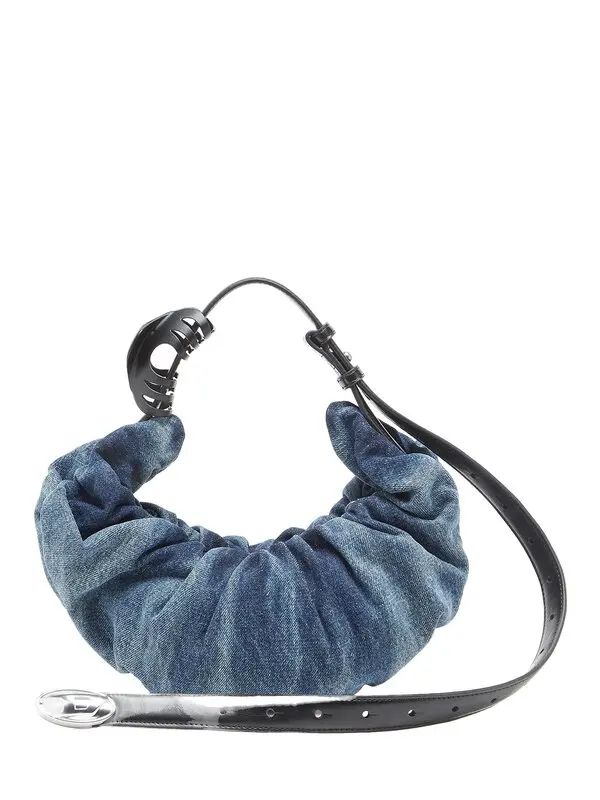 DIESEL® Grab-d" Scrunched Denim Hobo Bag - Blue