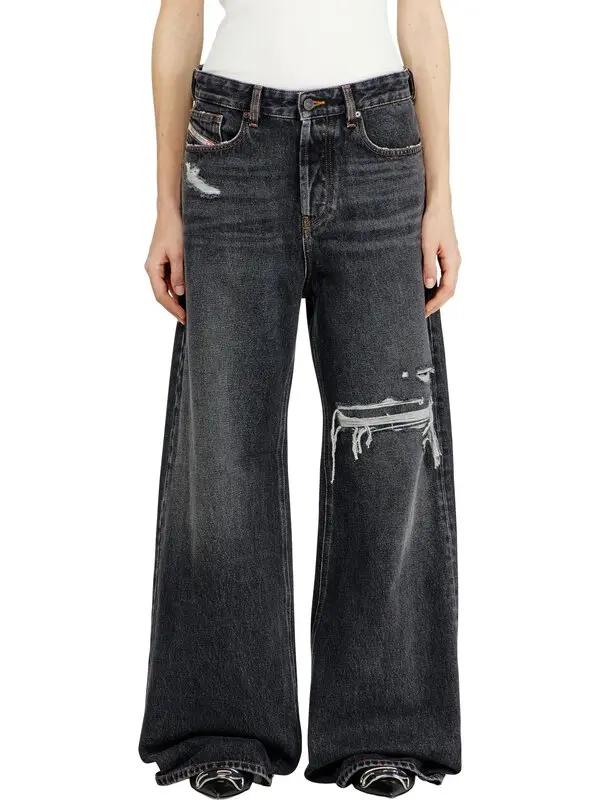 DIESEL® D-sire Relaxed Fit Low Waist Wide Leg Jeans - Black