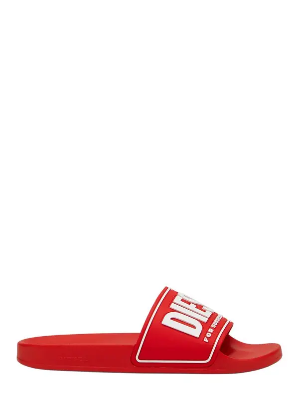 DIESEL® Logo Pool Slides - Red