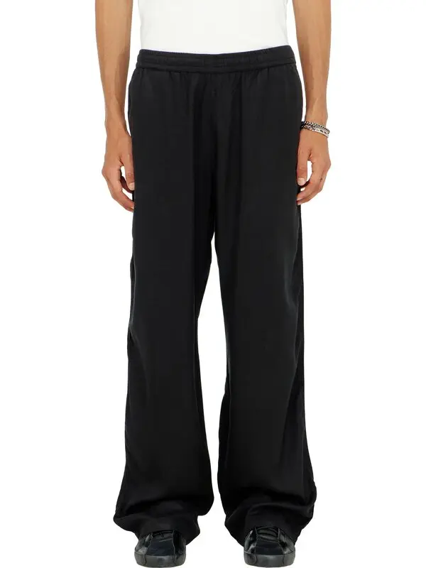 DIESEL® Faded Twill Drawstring Pants With Oval D Logo - Black