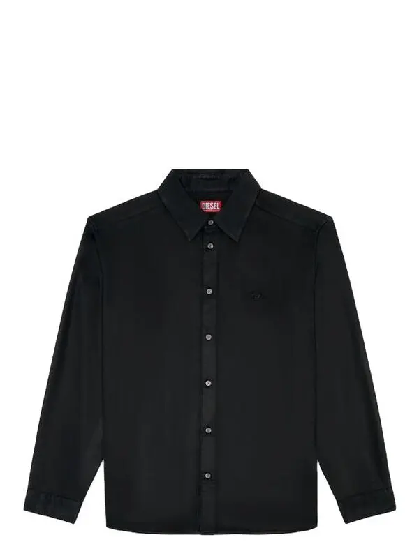 DIESEL® Fluid Shirt With Logo Embroidery - Black