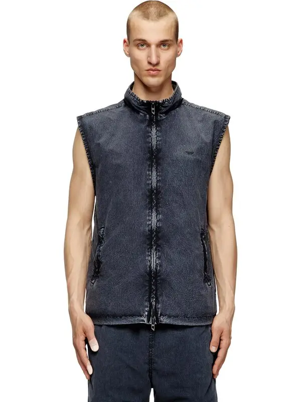 DIESEL® Recycled Nylon Taslan Acid-washed Vest - Blue